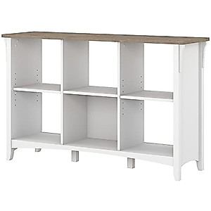 Bush Furniture Salinas 6 Cube Organizer, Pure White and Shiplap Gray