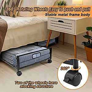 Bevscnsy Under Bed Storage, Under Bed Shoe Storage Organizer Drawer with Wheels for Bedroom Clothes Shoes Blankets, and Living Room Snacks Drinks -2PCS