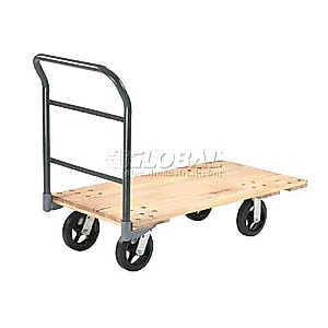 Global Industrial Platform Truck w/Hardwood Deck, 60 x 30, 2400 Lb. Capacity, 8" Rubber Casters