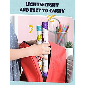 NiBaby Kids' Non Slip Educational Placemats Set of 4 Washable, Children's Interactive Placemats Foldable, Toddler Placemats for Learning Alphabet, Numbers, Shapes, Colors- Durable Reusable PU Leather
