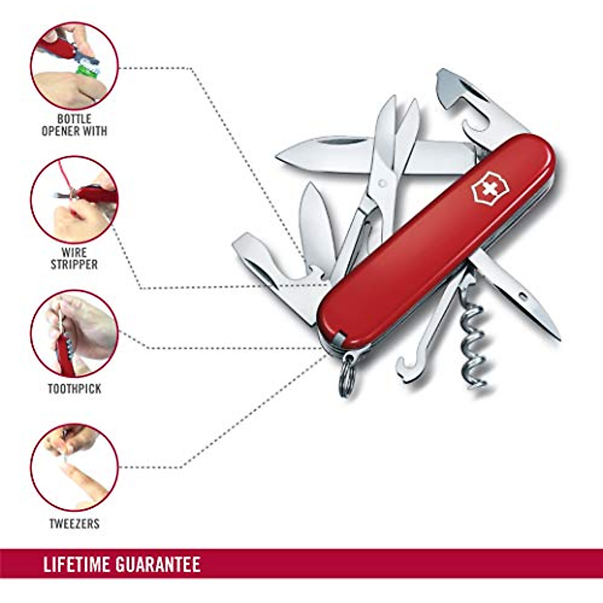 Victorinox Swiss Army Climber Pocket Knife (Red)