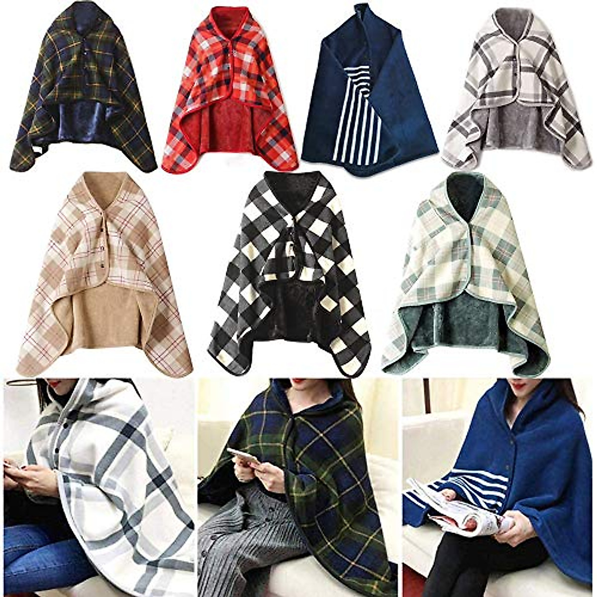 Andees Blanket Shawl Wraps for Adults,Soft Wearable Blanket for Women, Warm Plush Throw Blanket Shawl Wrap Lightweight for Sofa Office, Traveling Bed Sofa Car Blanket,Office Shawl Wrap Blanket (E)