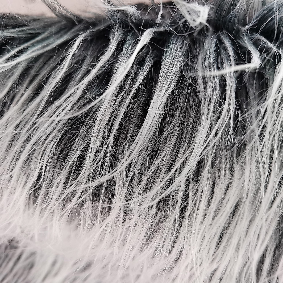 Faux Fur Fabric Square Patches for Crafts, Sewing, Costumes, Seat Pads (Grey Frost, 10 x 20 Inch)