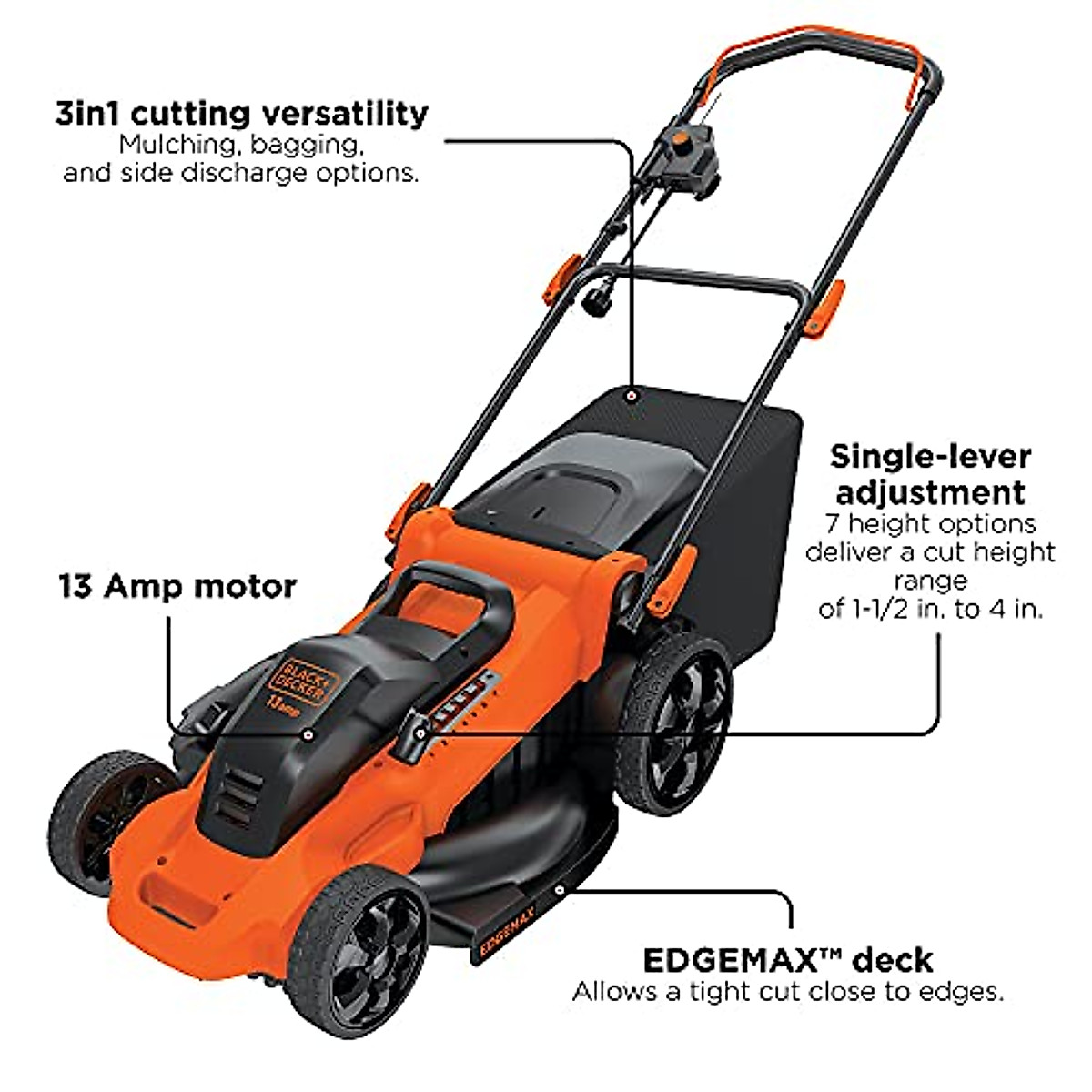 BLACK+DECKER Lawn Mower, Corded, 13-Amp, 20-Inch (MM2000)