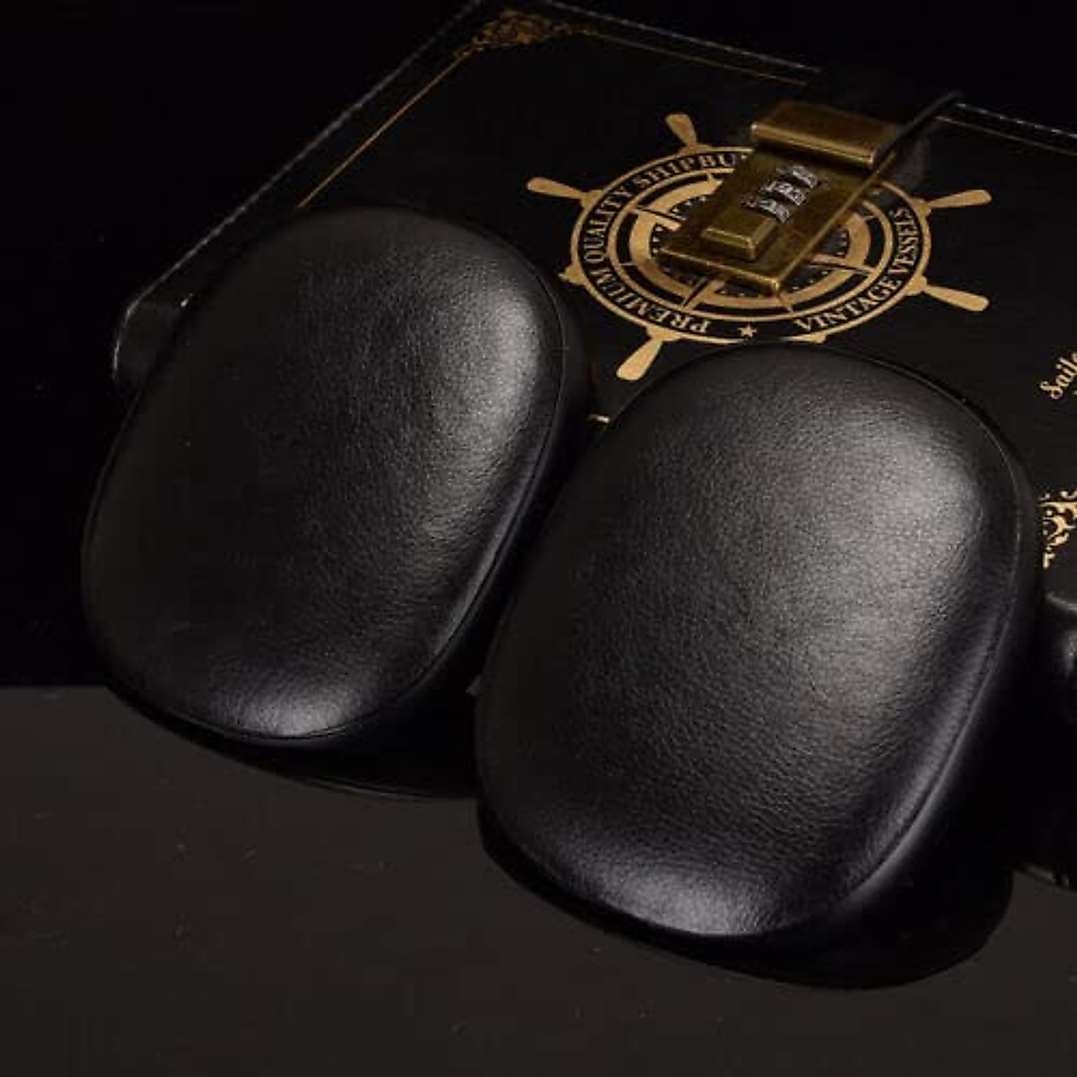 1Pair Case Skin Cover for Airpods Max Wireless Headset Pair Protective Pu Leather Sleeve Case Skin Cover (Black)