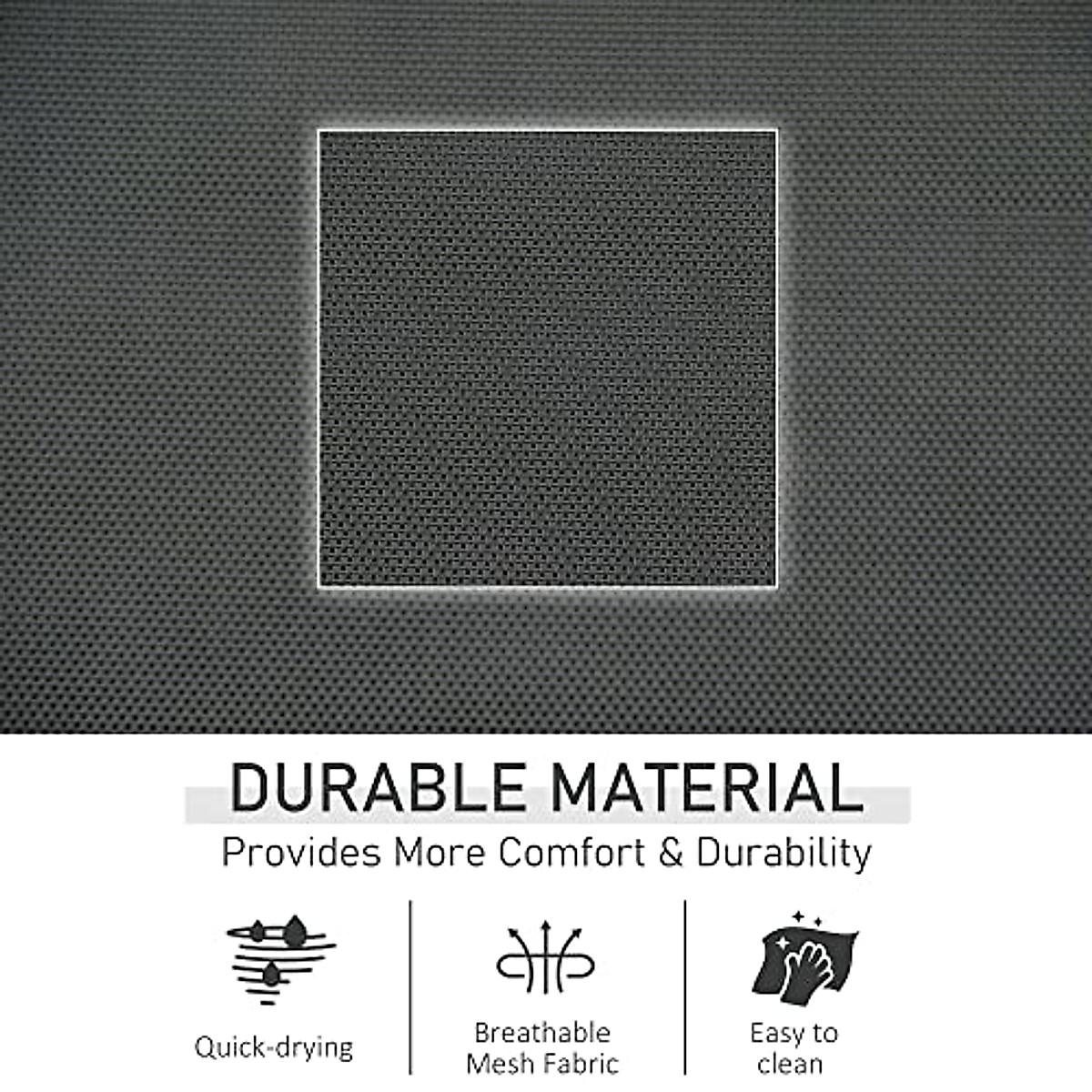 Outsunny Outdoor Rocking Chair with Breathable Mesh Fabric, Patio Porch Chair with Side Pocket, Sun Lounge Chair with Detachable Pillow for Deck, Garden, or Pool, Black