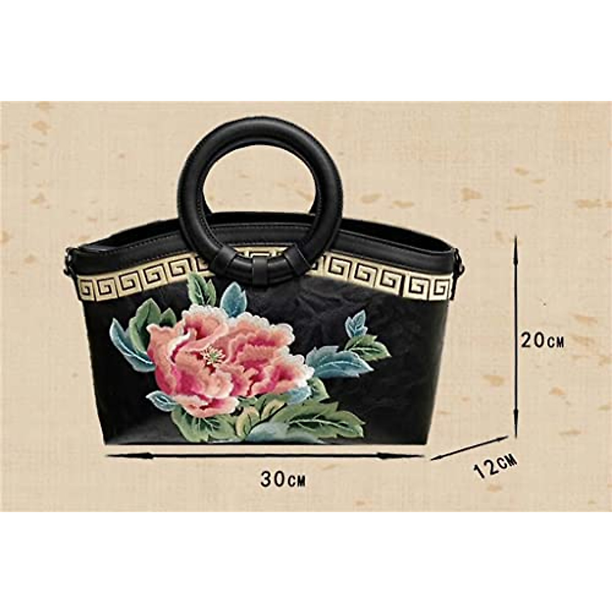 DANN Ladies Embroidered Handbag PU Ladies Shoulder Crossbody Bag (Color : C, Size