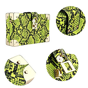 Tmore Womens Snakeskin Clutch Purses Handbag Ladies PU Leather Evening Crossbody Purse Shoulder Bags with Chain