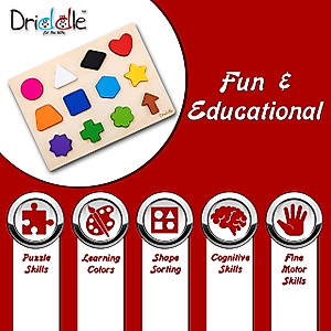 Magnetic Wooden Educational Shape Puzzle - Learn Colors & Shape Recognition Toy – Toddler Preschool Game – Kids Montessori Education