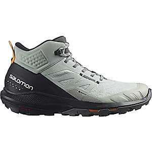 Salomon Men's OUTPULSE Mid Gore-Tex Hiking Boots for Men, Wrought Iron/Black/Vibrant Orange, 10