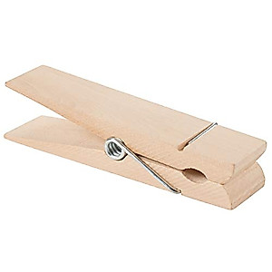 Jumbo Wooden Clothespins for Crafts (6 x 1.38 x 1.2 in, 8-Pack)