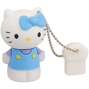USB 8GB Blue Hello Kitty Flash Drive Memory Stick Keychain + Gift Box