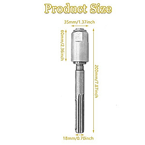 Kyuionty SDS Max to SDS Plus Adapter, 40Cr Steel SDS-max to SDS-Plus Drill Converter Shank Quick Tools for Demolition Hammers, Rotary Hammers (Silver)