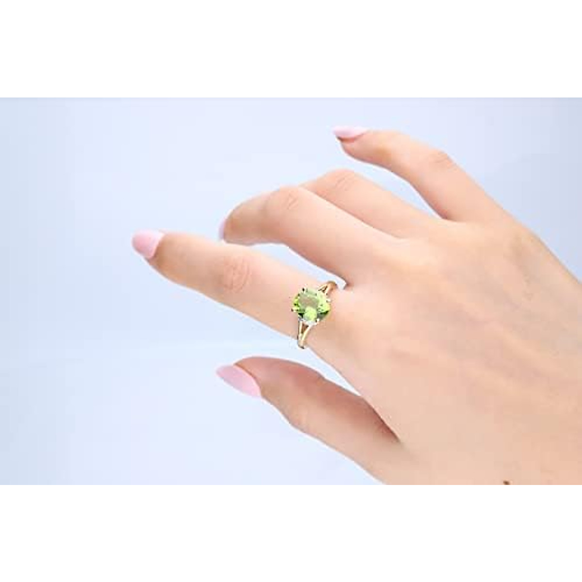 Gin & Grace 10K Yellow Gold Natural Diamond (I1,I2) & Peridot Ring for Women Jewelry Gifts
