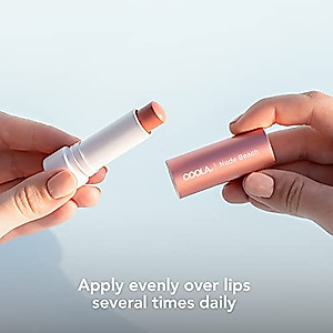 COOLA Organic Tinted Lip Balm & Mineral Sunscreen with SPF 30, Dermatologist Tested Lip Care for Daily Protection, Vegan, Nude Beach, 0.15 Oz