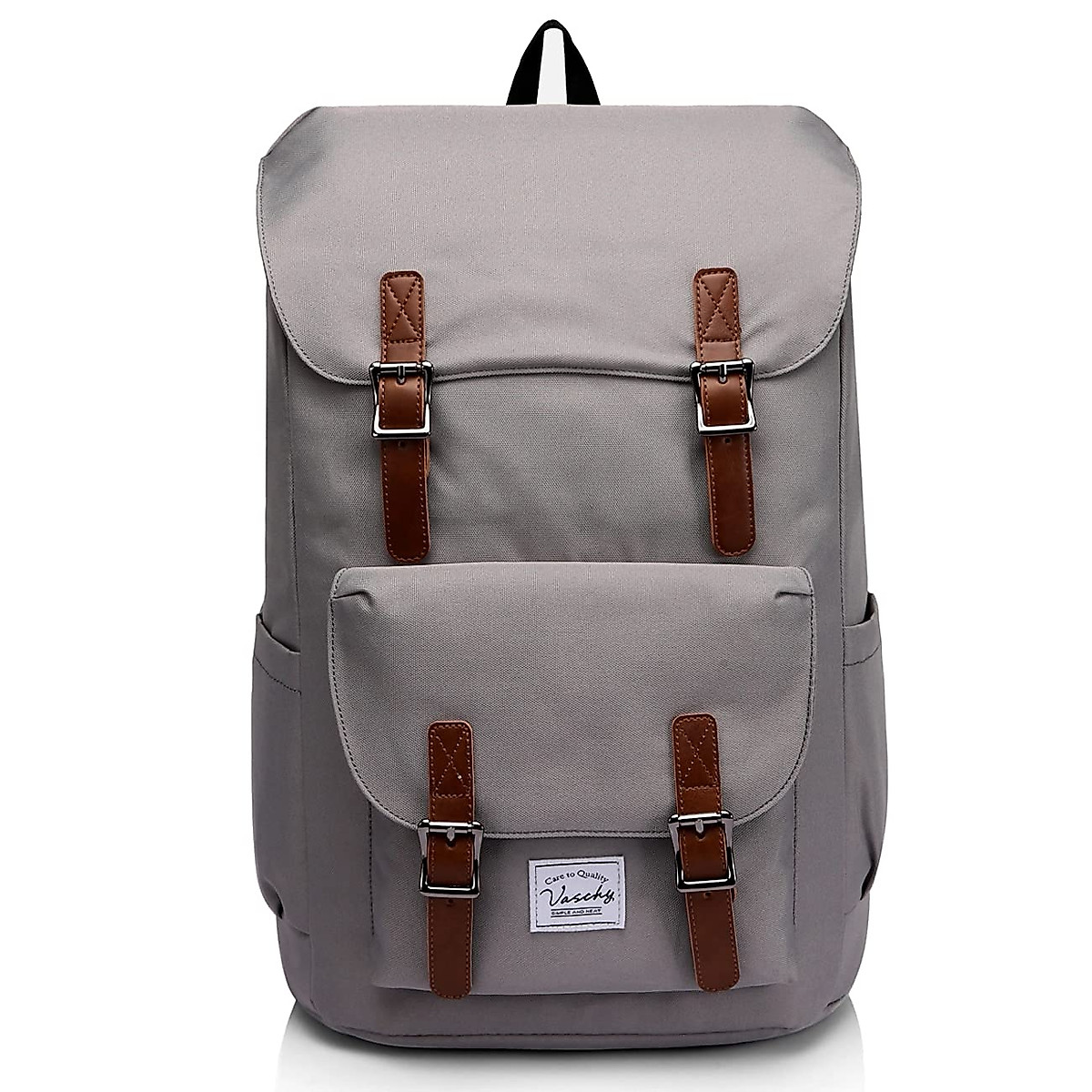 VASCHY Laptop Backpack for Men, Water Resistant Bookbag College Rucksack Daypack for 15.6in Laptop Gray