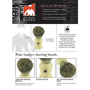 G.B.S Men's Grooming Kit - 5 Blade Ivory Razor, Ceramic Mug, Glycerin Soap, Shaving Brush, Stand Ultimate Includes 1 Blade