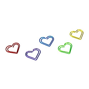 LC LICTOP Multicolor Heart Shape Paper Clips Creative Shape for Bookmark Office School Notebook 80pcs