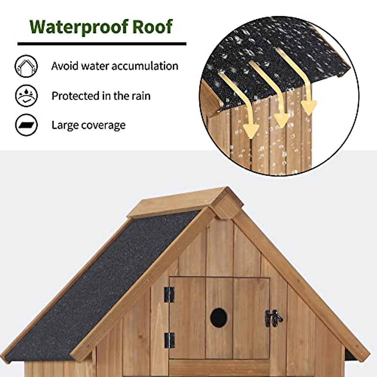 MCombo Outdoor Wood Storage Cabinet, Small Size Garden Cupboard with Door and Shelves, Outside Tools Shed for Patio (30.3"x21.2"x53.9") 0733 (Beige)