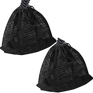 Hecaty 2 Pcs 12.2"x 15.9" Pump Barrier Bag, Pond Pump Filter Bag, Black Media Bag Large Pump Mesh Bag for Outdoor Water Ponds Filters (2Pcs-12.2"x 15.9")