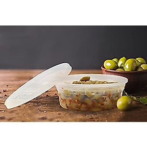 PARTY BARGAINS [36 Pack Food Containers with Lids - 8oz, 16oz, and 32oz Size Bundle, 12 Pcs Each - Deli Containers for Food, Temperature Resilient, Leak Proof & Reusable