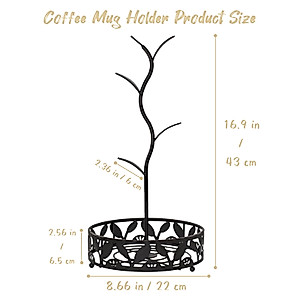 FAYAMILA Mug Holder, Countertop Mug Tree,Space Saving Coffee Cup Holder for Countertop,Ideal Coffee Bar Organizer & Kitchen Organizer