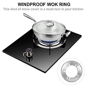 Kichvoe Wok Rack for Gas Stove 2PCS Wok Ring For Gas Stove Stainless Steel Wok Rack Round Bottom Wok Accessories-10 * 2Inches Wok Stand