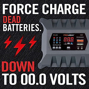 Clore Automotive PL2410 10-Amp Fully-Automatic Smart Charger, 12V and 24V Battery Charger, Battery Maintainer, and Battery Desulfator with Temperature Compensation