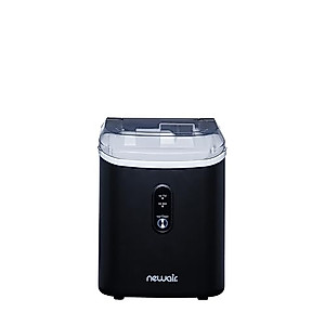 Newair Nugget Countertop Ice Maker Machine | 26 lbs. | Electric Sonic Ice Maker in Matte Black, Self-Cleaning Function, Refillable Water Tank, Perfect Canes Ice for Kitchens, Offices, Home Coffee Bars