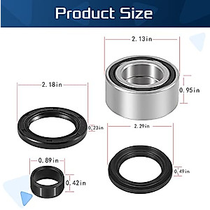 Front Wheel Bearings & Seals Kit Fit for Honda Foreman TRX400 / TRX450 / TRX500 / TRX680 FE FM FPE FPM, Pre Lubricated, Stable Performance