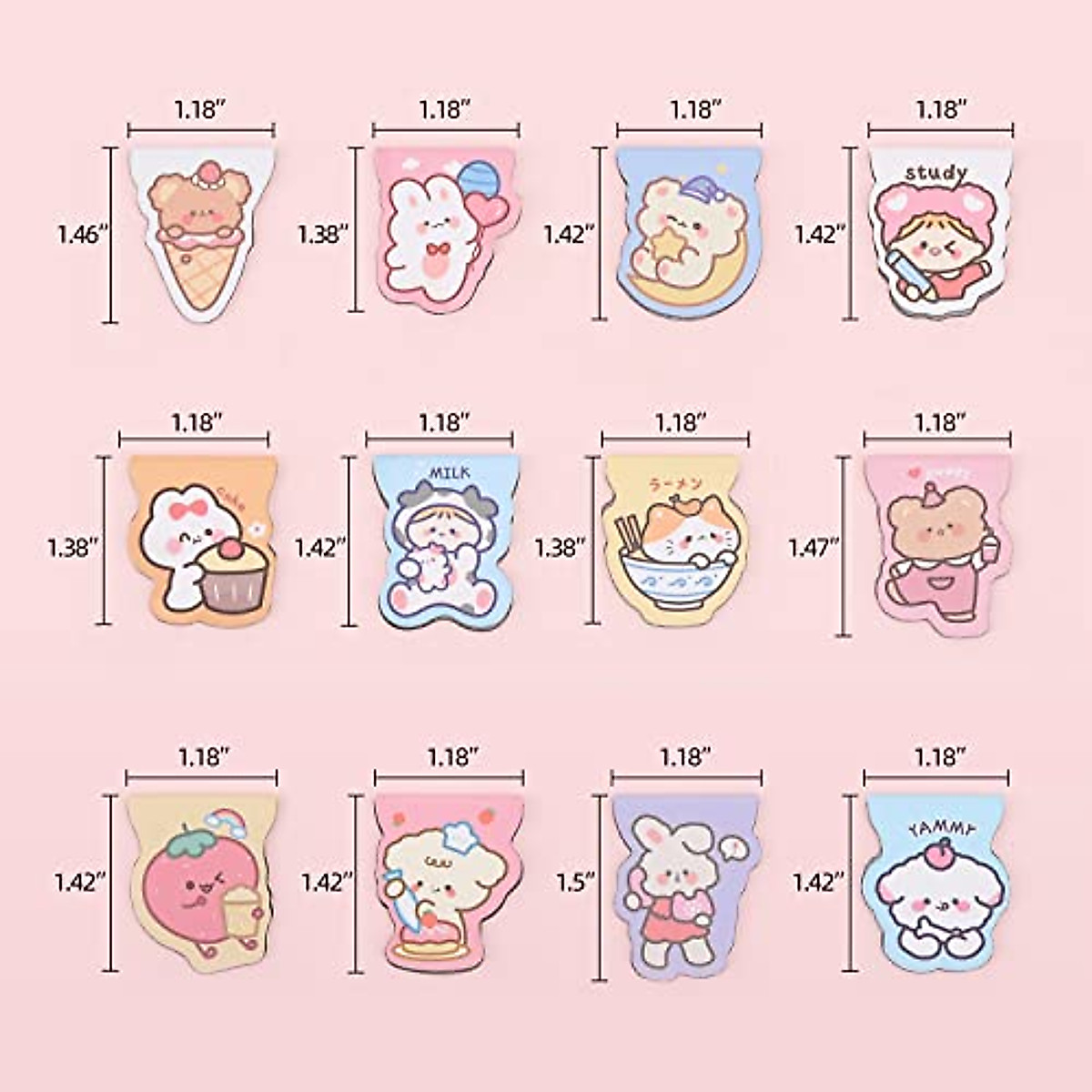 Magnetic Bookmarks 12Pcs Magnet Bookmark Clips for Kids Women