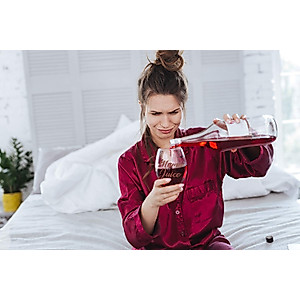 Mama Juice Funny 15oz Stemless Crystal Wine Glass - Fun Wine Glasses with Sayings Gifts for Women