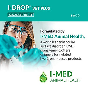 I-DROP VET PLUS: Pet Eye Drops for Dogs | Lubricate Acute/Seasonal Dry Eyes | Superior Comfort | Long-lasting Relief | Fewer Application Needed, 0.25% Hyaluronan | Multi dose Bottle | One Bottle 10 ml