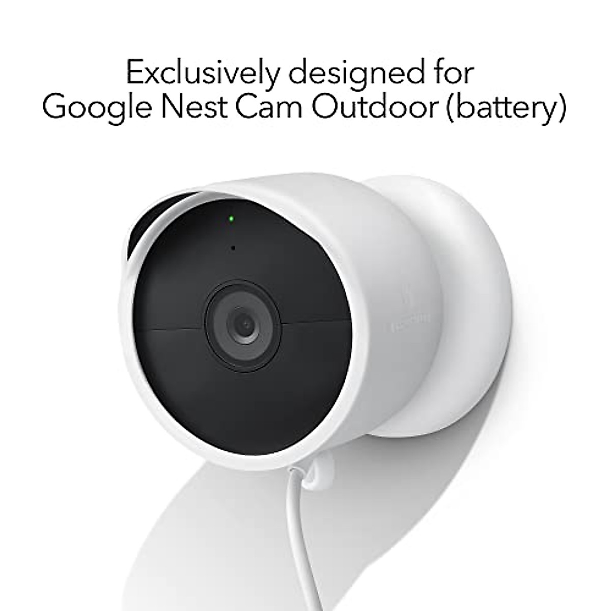 Wasserstein Protective Cover Compatible with Google Nest Cam Outdoor or Indoor, Battery - Protective Silicone Cover for Your Camera (1 Pack/White)