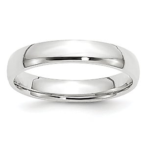 Solid 14k White Gold 4 mm Comfort Fit Lightweight Wedding Band Ring Size 9