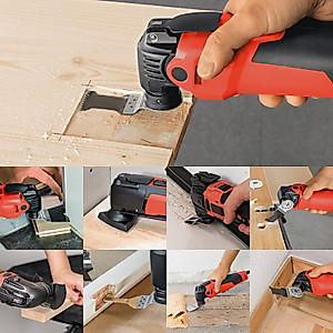 Revvstark 130 PCS Oscillating Saw Blades Set, Arc Edge Multitool Blades for Cutting Wood/Metal/Plastic with Sandpaper, Quick Release Design Compatible with Dremel, Dewalt, Craftsman, Ryobi, Milwaukee