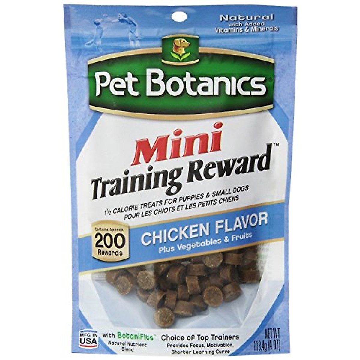 Pet Botanics Mini Training Rewards for Dogs 3 Flavor Variety Bundle: (1) Bacon, (1) Chicken and (1) Beef, 4 Oz Ea (200 Count per Bag, 3 Bags Total)