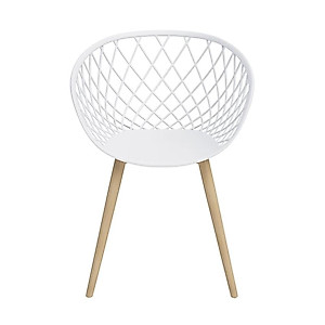 Jamesdar Kurv Mini Kids Chair in White/Natural (Set of 2)