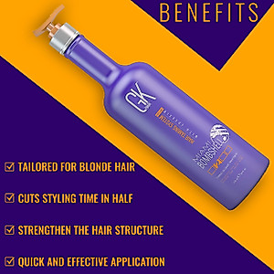 GK HAIR Global Keratin Miami Bombshell 24 Fl Oz Taming Blonde Purple Treatment - Hair Smoothing Toning Blowout Treatment Series Straightening Professional Results Removes Yellow Orange Brassy Tones