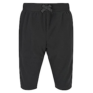 Gerber Baby Girls' 4-Pack Microfleece Pants, Pink/Gray/Black, Newborn