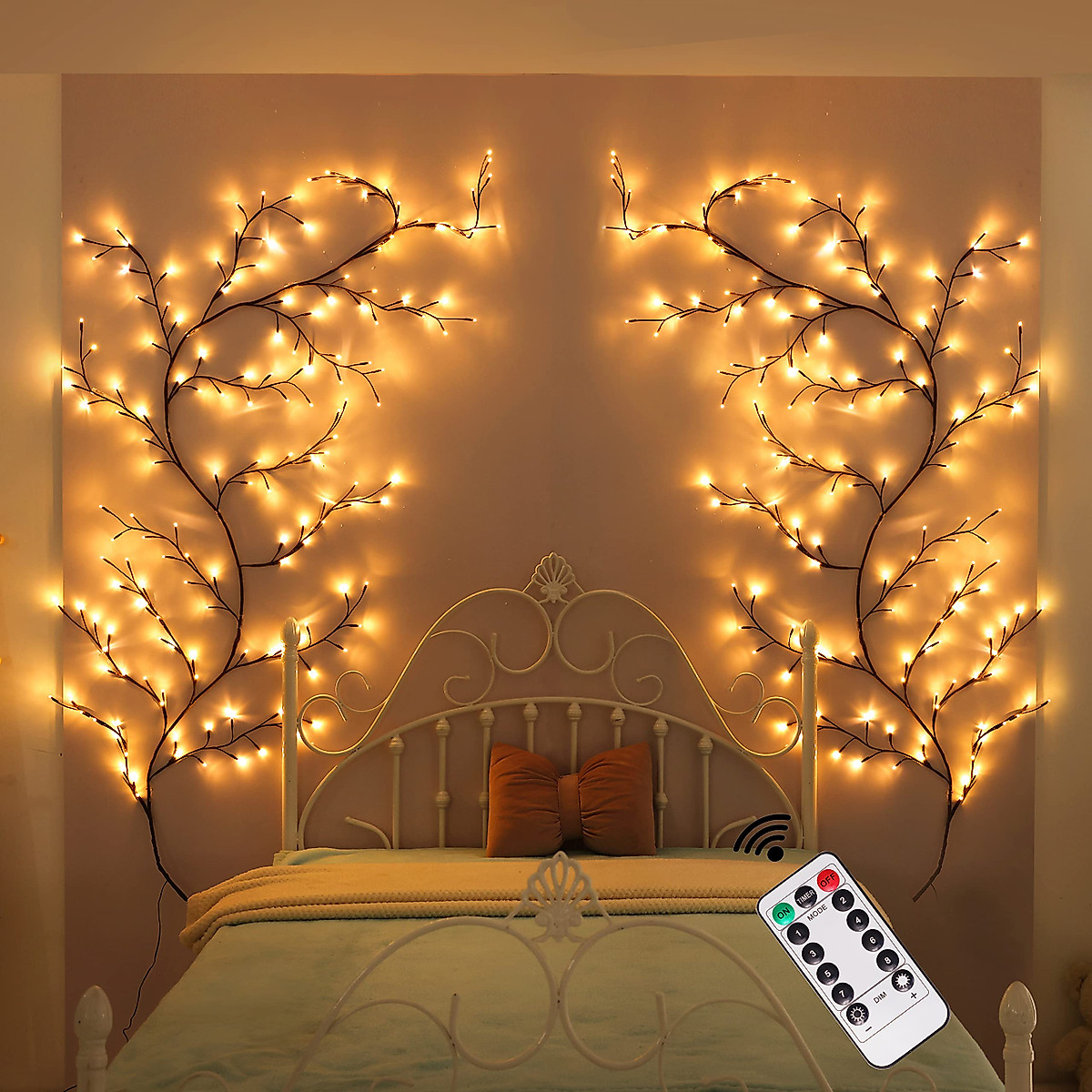 Enchanted Willow Vine 9.5FT, 160 LEDs Vines for Room Decor with Remote, Vine Lights for Wall Home Decorations with 20 Clips & Tapes, Plug in, 1 PC