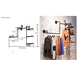 OTUGARE industrial pipe clothing rack industrial pipe hung clothing rack clothing display rack The clothes store display rack wall-mounted clothing display rack