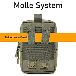 2 Pack Molle Pouches - Tactical Compact Water-Resistant EDC Pouch (Army Green)