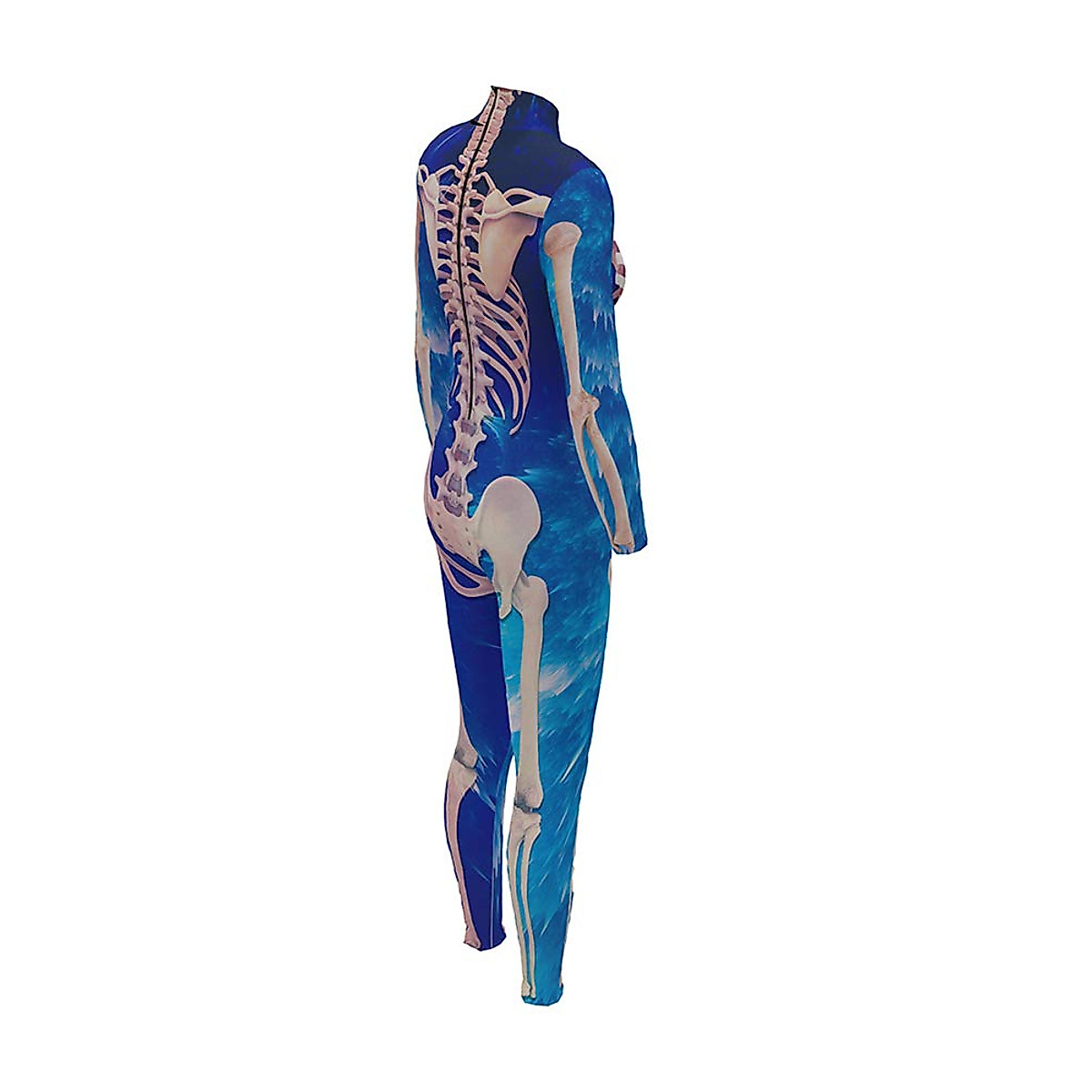 Honeystore Women's Halloween Skeleton Catsuit Costume 3D Stretch Skinny Bodysuit bds-97004 M