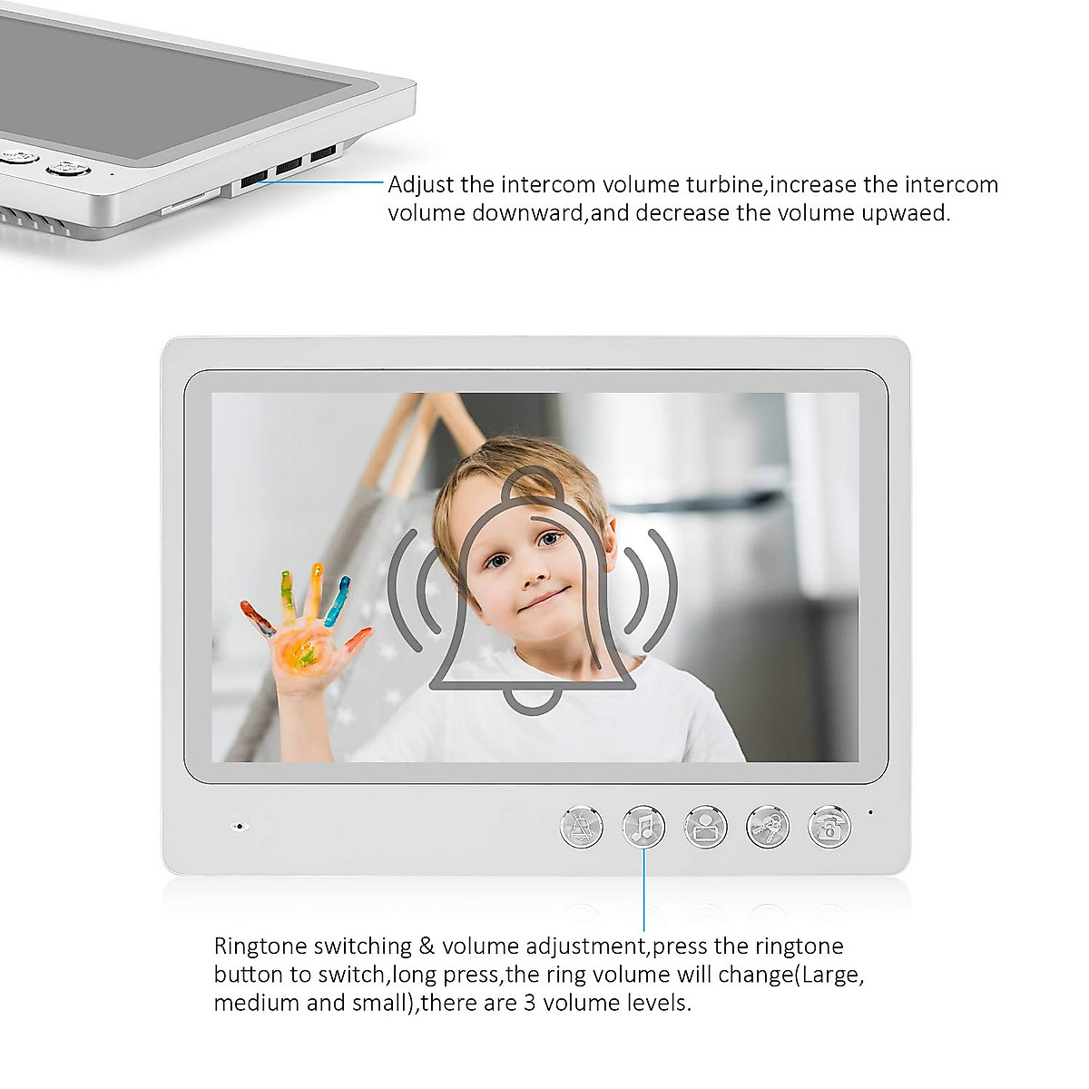 WOLILIWO Video Intercom System,9inch Monitor for Video Doorbell Wired,Doorbell with Camera and Monitor Support Night Vision,Unlocking,Monitoring,Dual-Way for Villa Home Office Apartment