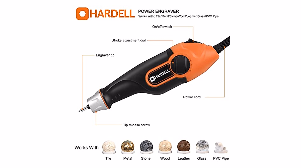 HARDELL 24W Engraver Pen: 5-Speed Etching Tool for DIY