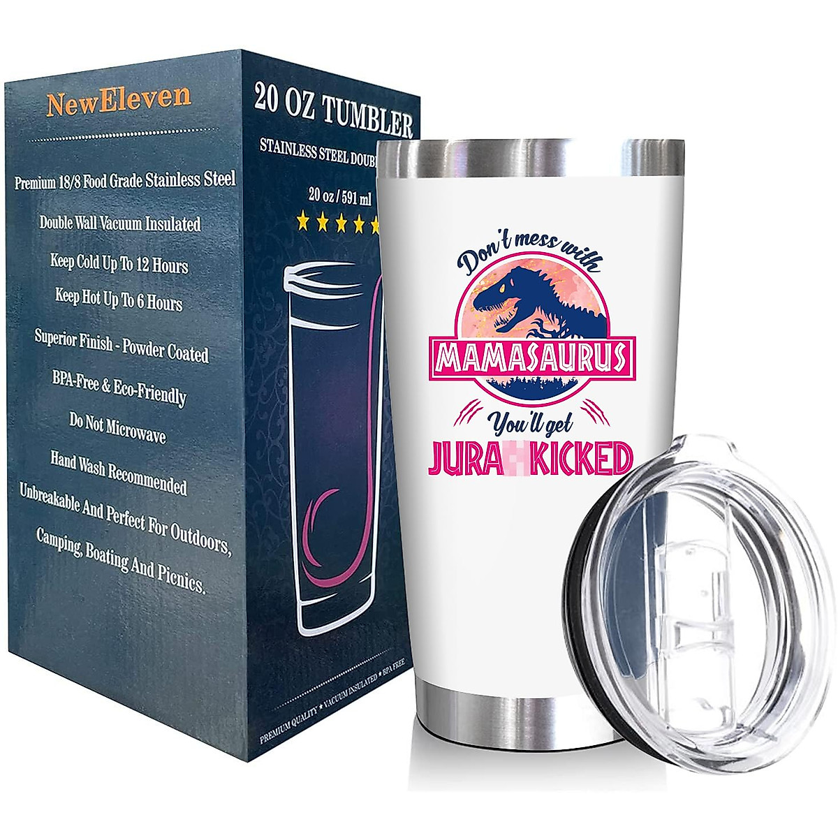 NewEleven Christmas Gifts For Mom - Birthday Gifts For Mom From Daughter, Son, Kids, Husband - Wife Gifts - Unique Present Ideas For Mom, Mother In Law, Wife, New Mom - 20 Oz Tumbler