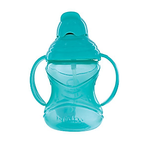 Nuby No-Spill Flip N' Sip Clik-It Cup with 360 Straw, 8 Ounce, Colors May Vary, Multicolor