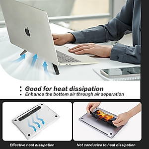 Zupro Portable Laptop Stand,Foldable Adjustable Heights,Invisible Aluminum Lightweight Laptop Keyboard Holder Riser,Ergonomic,Compatible with 10 to17 Inches Notebook Computer.Self-Adhesive.(Silver)