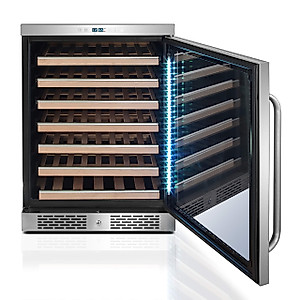 Whynter BWR-545XS Elite Spectrum Lightshow 54 Bottle Stainless Steel 24 inch Built Touch Controls and Lock Wine Refrigerator, One Size